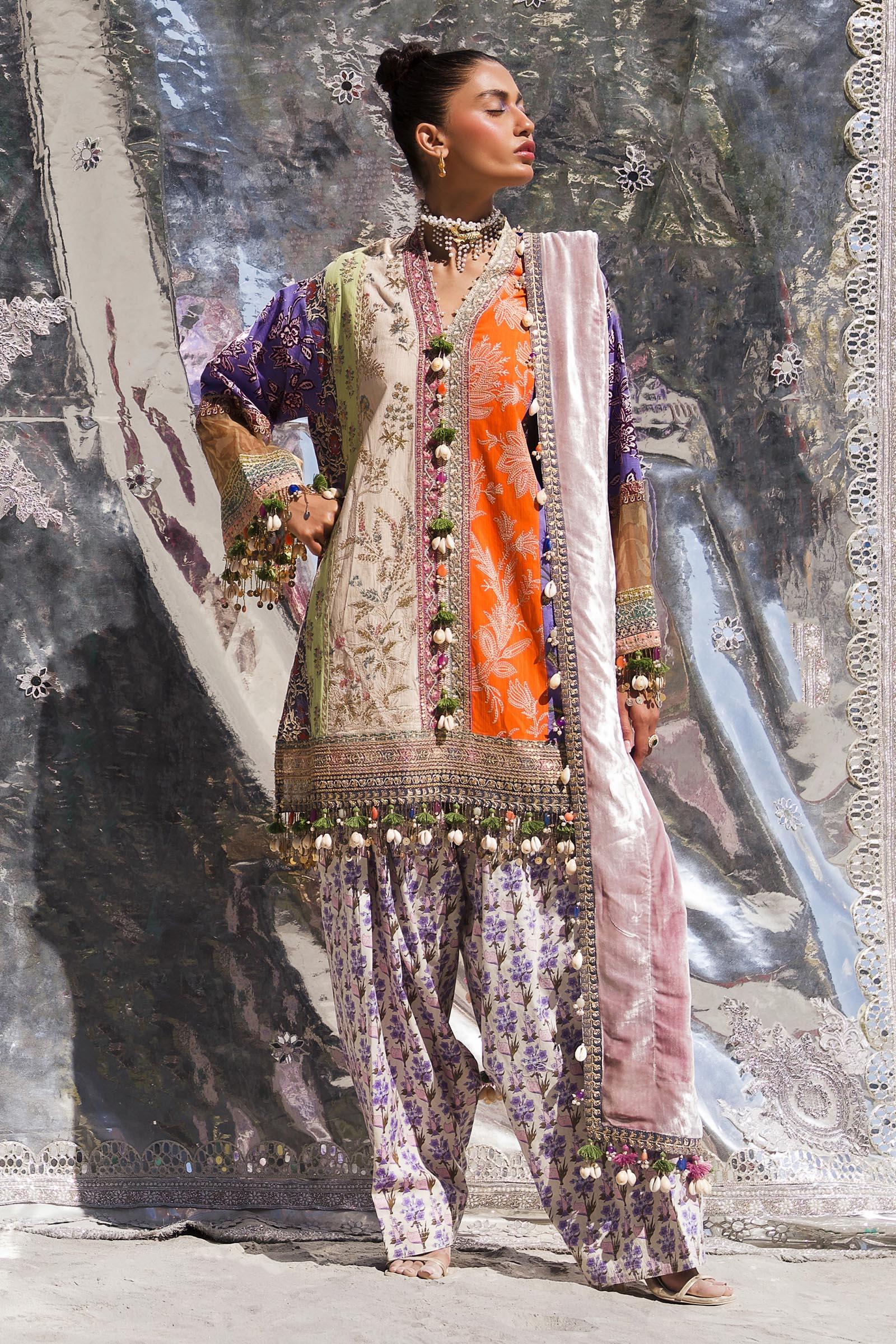 Sana Safinaz | Winter Shawl 24 | Velvet S241-006B-3CP | Rang-e-Khaas